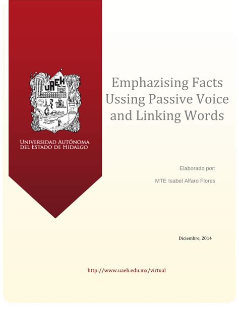 Pdf Emphazising Facts Ussing Passive Voice And Linking Words