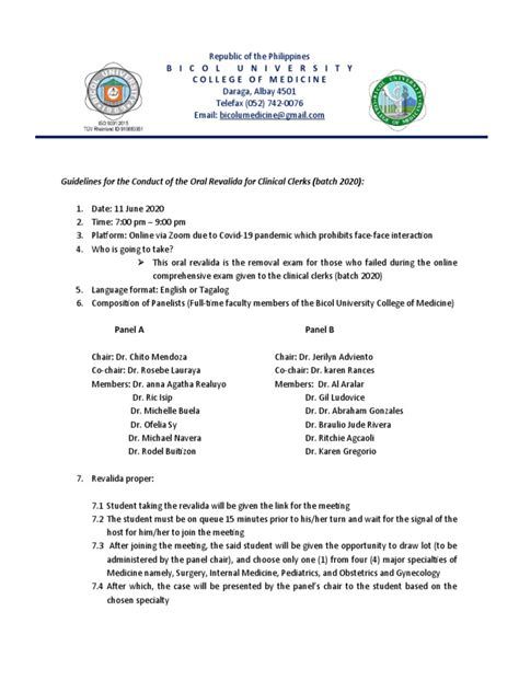 Guidelines For Revalida 20 Pdf Medical School Medicine