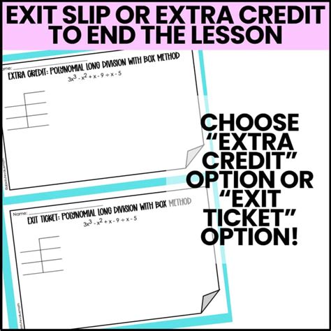 Polynomial Division Using The Box Method Scaffolded Lesson Do Now And