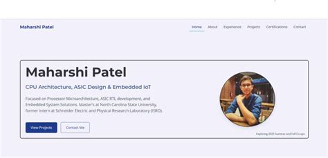 Portfolio Computerengineering Website Masters Internships Coops Maharshi Patel