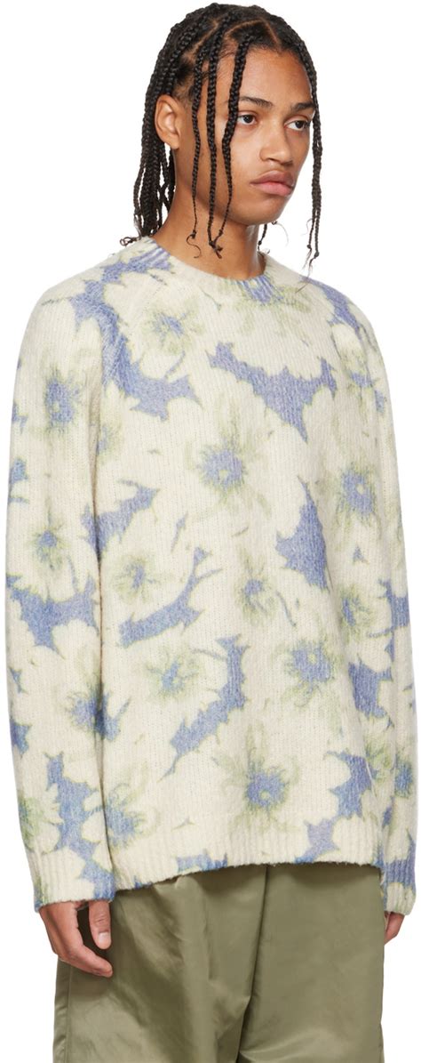 Dries Van Noten Beige And Blue Nais Sweater Dries Van Noten