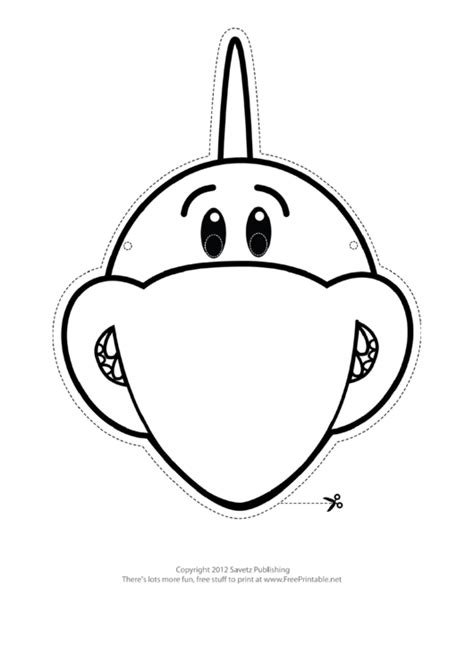 Shark Mask Outline Template Printable Pdf Download