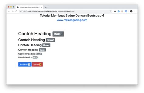 Tutorial Bootstrap 4 12 Badge Pada Bootstrap 4 Malas Ngoding