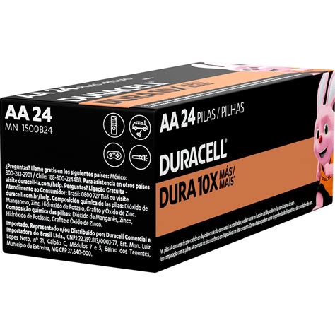 Pilha Alcalina Duracell Pequena Aa Cx 24 Un Elétrica And Manutenção Kalunga