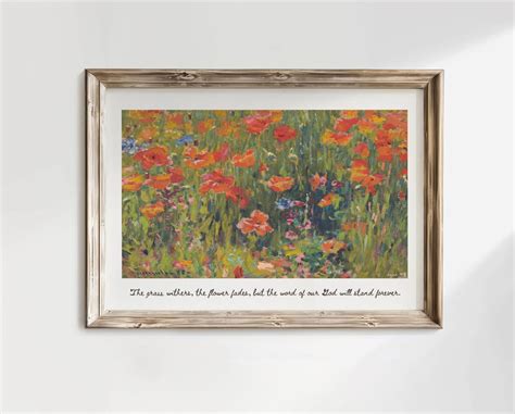 The Grass Withers Scripture Print Isaiah 40 8 Bible Verse Print