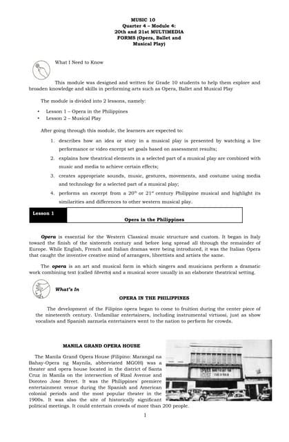 Presentation Philippine Opera Grade 10pptx