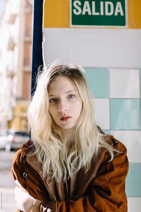 Beautiful Young Model In Sunlight On Street By Stocksy Contributor Javier Díez Stocksy