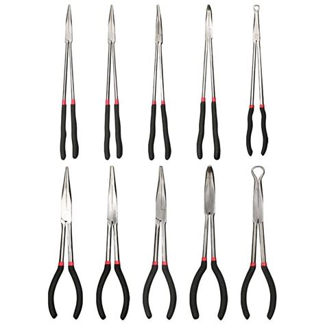 ๑11 16inch Long Reach Plier Set Straight 90 45 20 Degree Bent Double X Hose Grip Pliers Set Ring