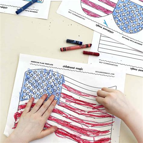 American Flag Craft Template