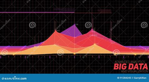 Vector Abstract Colorful Financial Big Data Graph Visualization