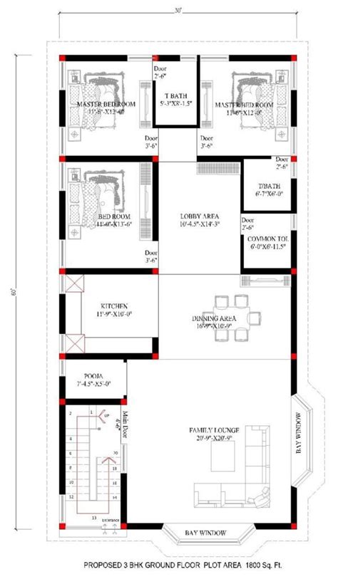 30x60 House Plan 1800 Sqft House Plans Indian Floor Plans