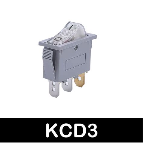 Kcd3 16a 4000w 3 Pins 2 Positions Grey Body With Light Shifter Rocker
