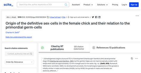 Origin Of The Definitive Sex Cells In The Female Chick And Their