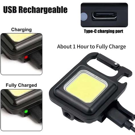 Rechargeable 500mah Portable Pocket Light Keychain Mini Flashlight