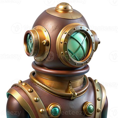 Magnificent Rustic Wonderful Traditional A Steampunk Diving Suit Intricate Brass And Copper