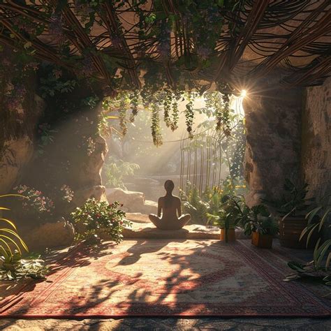Virtual Reality Meditation Space In Serene Environment Premium Ai