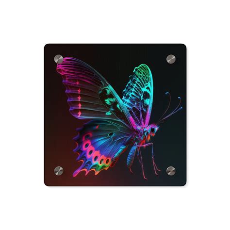Acrylic Wall Art Panels Raw Hyper Color Butterfly 1 Techtrendy Art Co