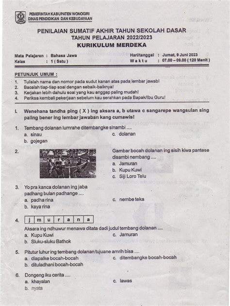 Psat Kelas 1 Bahasa Jawa Pdf