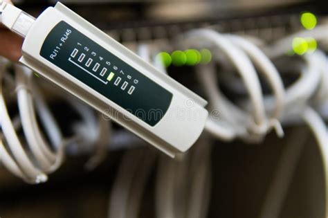 Network Switch And Ethernet Cablesdata Center Concept Stock Image