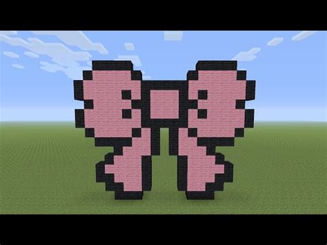 Minecraft Hair Bow Cute Pink Bow Perler Bead Pattern Bead Sprites