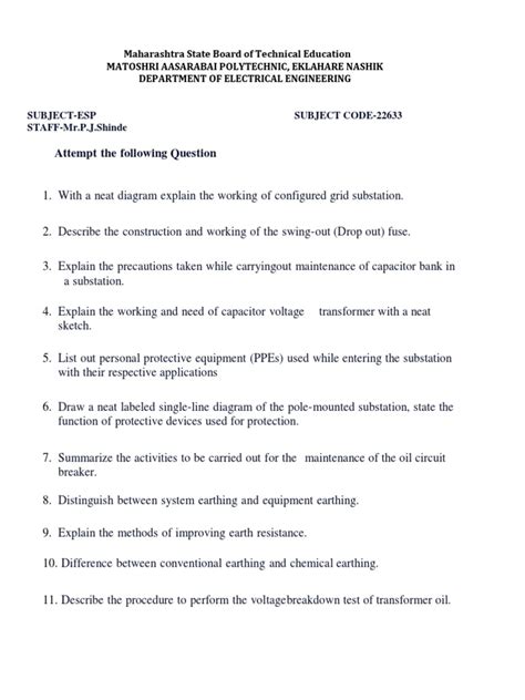 Qb Esp Assignment Download Free Pdf Electrical Substation Fuse Electrical