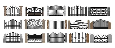Metal Gate Entrance Vector Art Icons And Graphics For Free Download