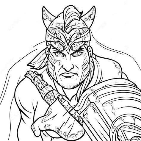 Fearless Bad Ass Warrior Coloring Page 18813 14858