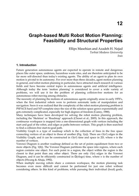 Pdf Graph Based Multi Robot Motion Planning Feasibility And Structural Properties
