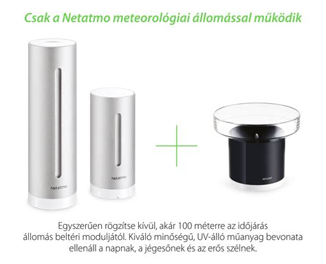 Időjárás állomás Esőmérő Modul Netatmo Wi Fi Okosházak