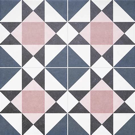House Of Mosaics Geo Moroccan Multicolour Matt Patterned Porcelain Wall And Floor Tile Sample