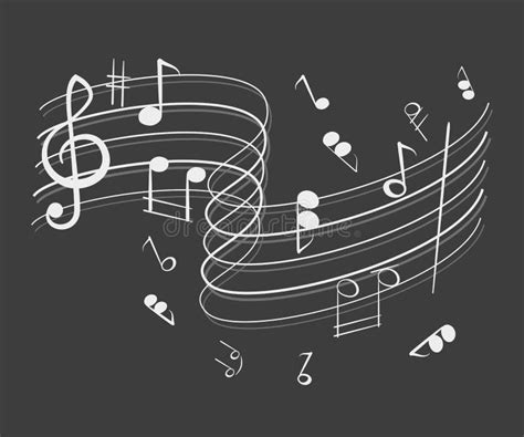 Fondo Abstracto Con Las Notas Musicales Ilustración del Vector