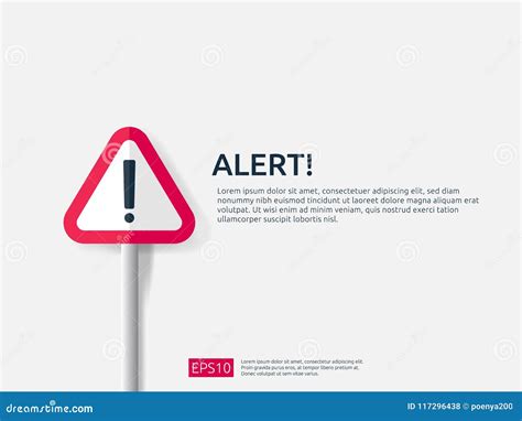 Attention Warning Alert Sign Banner With Exclamation Mark Symbol Concept For Danger On Internet