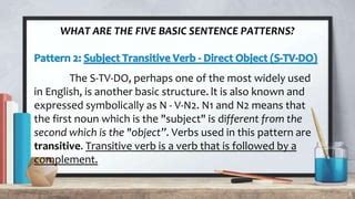 BASIC SENTENCE PATTERNS Englishhhhhhhhhhhhh Pptx