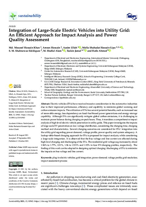 Pdf Integration Of Large Scale Electric Vehicles Into Utility Grid An Efficient Approach For