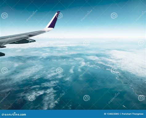 Wing Cloud Sky Atmosphere Airplane Aircraft Vehicle Airline Aviation
