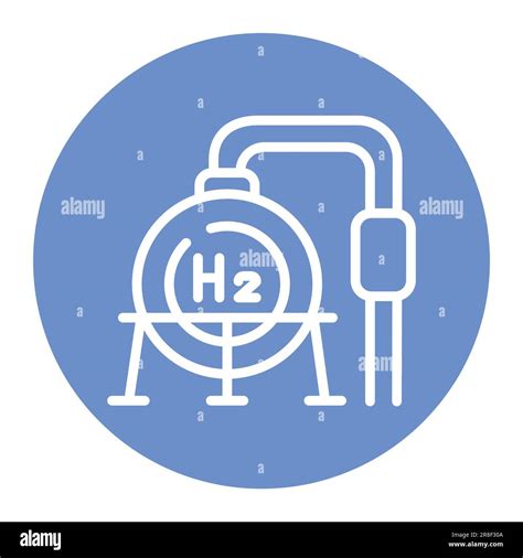 Storage H2 Color Line Icon Hydrogen Energy Isolated Vector Element Outline Pictogram For Web