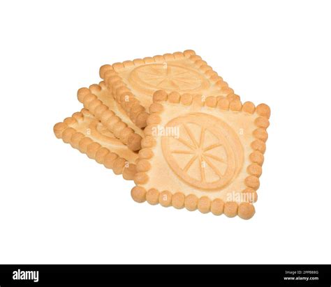 Biscuits Isolated On White Background Rectangular Butter Biscuits