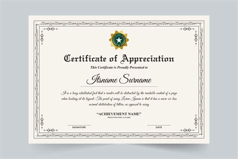 Template For Certificate Of Achievement