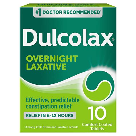 Dulcolax Overnight Laxative Relief Tablets 10 Count Shoprite