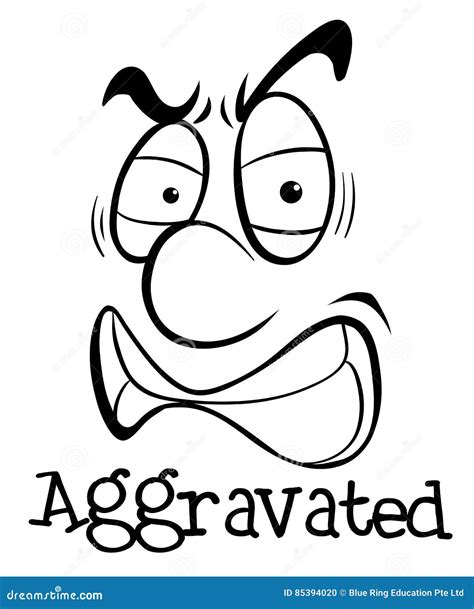Facial Expression With Word Aggravated Stock Vector Illustration Of Path Human 85394020