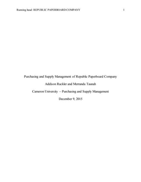 Supply Chain Management Report Docx