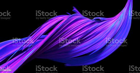 추상 트위스트 라인 어두운 배경에 현대적인 디자인 모양입니다 디지털 기술 개념 액체 색상 브러시 스트로크 3d 렌더링 일러스트레이션 3차원 형태에 대한 스톡 사진 및 기타