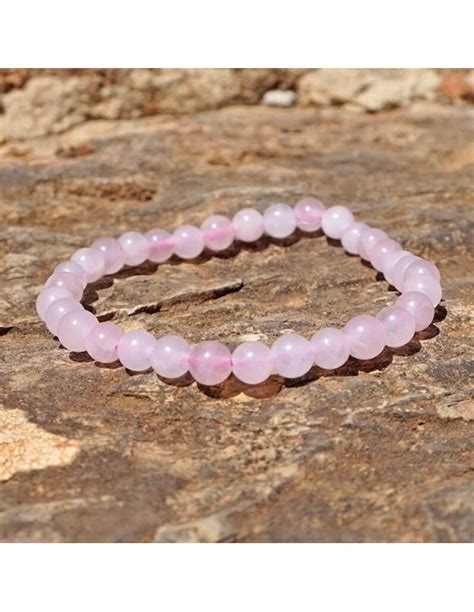 Pulsera De Cuarzo Rosa De Mm Amor Y Equilibrio Emocional