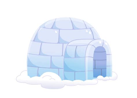 Igloo Cartoon Drawn Igloo Icehouse Cartoon Vector Illustration Icon