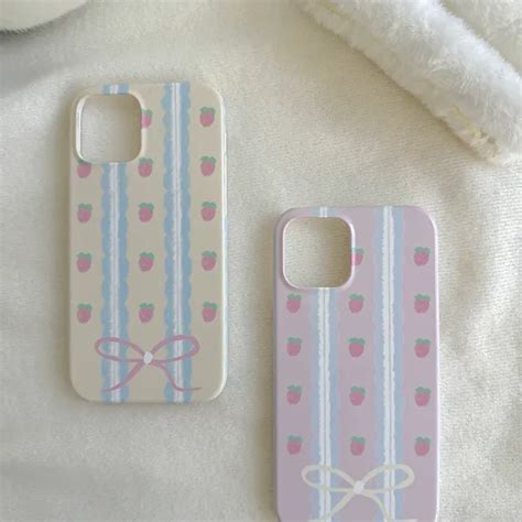 키리스튜디오 Strawberry Pastel Lace 2color 딸기 파스텔 레이스 하드 케이스 위시버킷