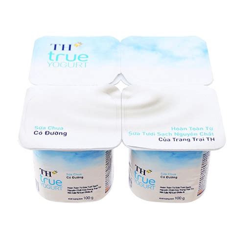 Lốc 4 Hộp Sữa Chua Th True Milk Có Đường 100g Shopee Việt Nam