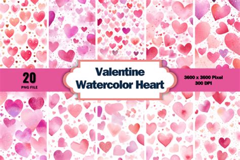 Valentine Watercolor Heart Background Graphic By Aamo · Creative Fabrica