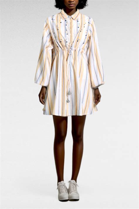 Hire Yellow Blue Stripes Mini Dress Kinga Csilla Glamcorner