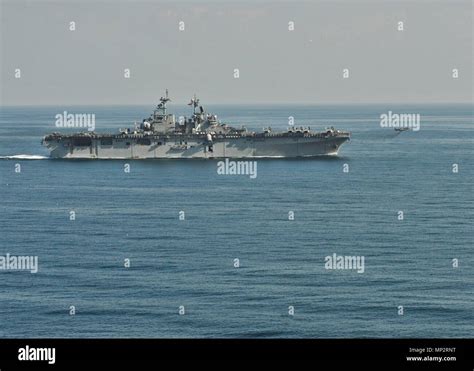 The Us Navy Wasp Class Amphibious Assault Ship Uss Boxer Steams
