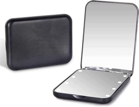 Kintion Taschenspiegel LED Kompakt Reise Make Up Spiegel Mit 1 Facher